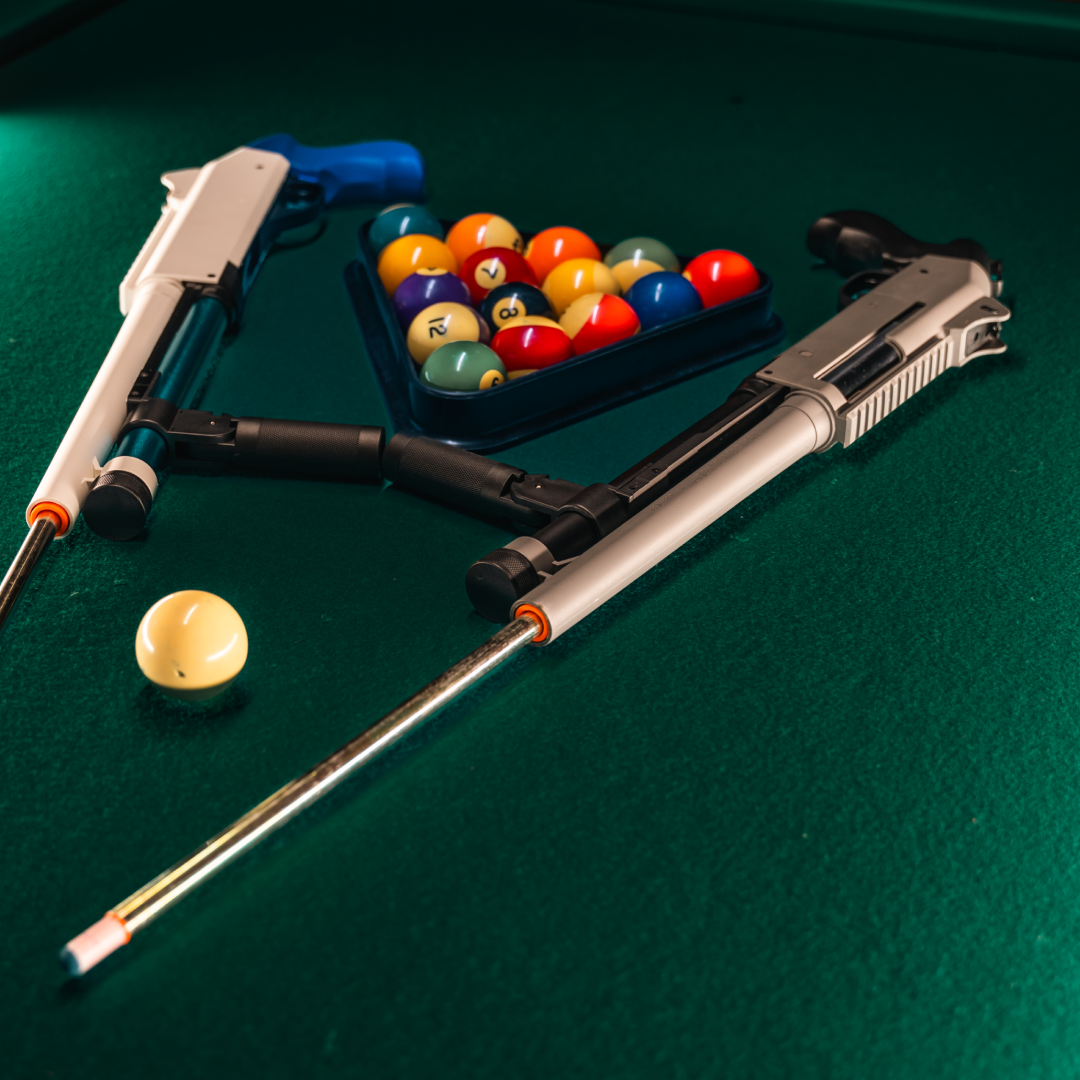 The Original Shotgun Pool Cue in Gray | Cue Stick Gun